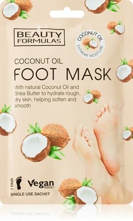 Маска для ног Beauty Formulas Coconut Oil, 1 шт
