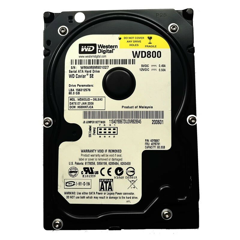 Жесткий диск Western Digital 80Gb SATA 3,5" HDD