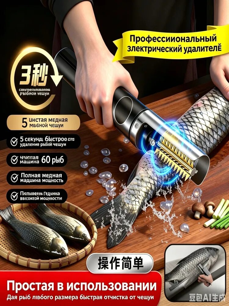 Рыбочистка аккумуляторная Электрический чешуесниматель