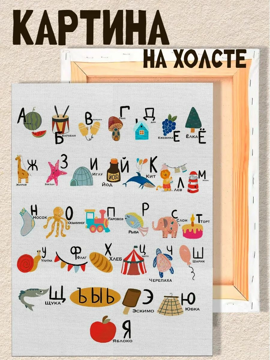 Картина на стену в детскую комнату Алфавит
