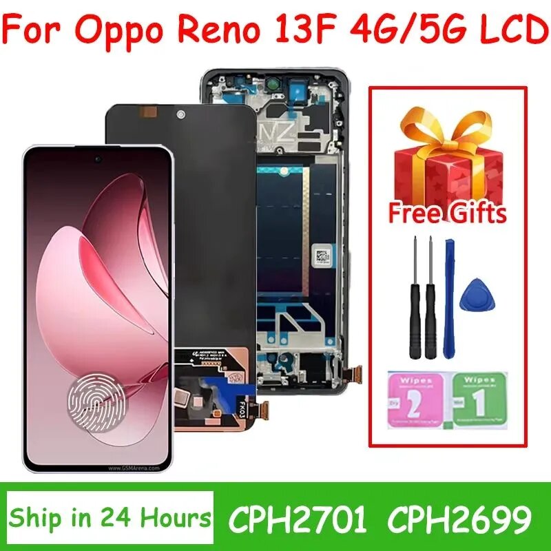 6,67-дюймовый сенсорный экран Super AMOLED для Oppo Reno13 F 4G CPH2701 LCD для Reno 13F 5G CPH2699 Замена дисплея