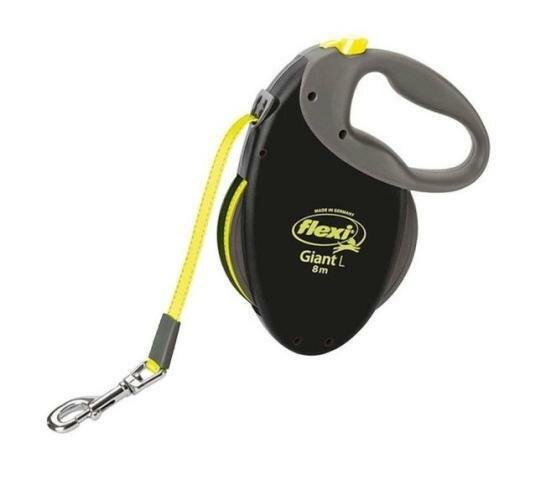 Рулетка FLEXI GIANT NEON TAPE - Флекси ременной поводок-рулетка для крупных собак, 8 м, размер L