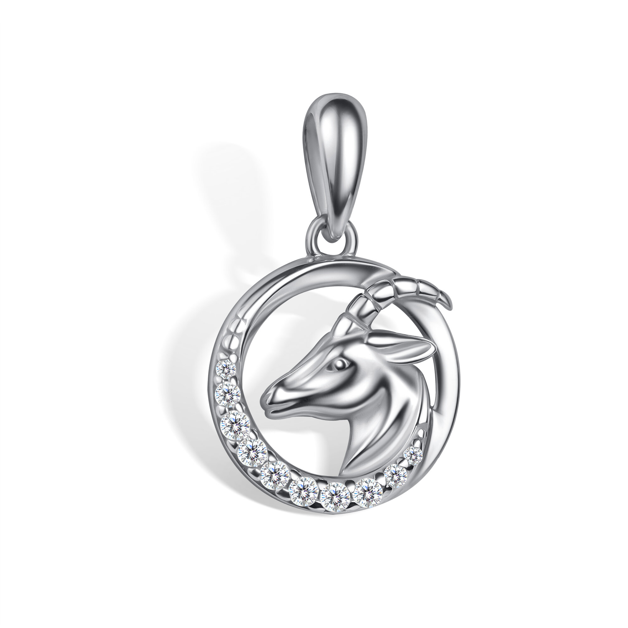 Подвеска Diamant online, серебро, 925 проба, родирование, фианит