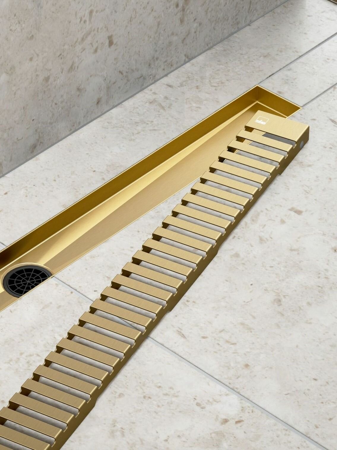 Душевой лоток Timo Drain System 600 мм золото матовое Линейный трап из нержавеющей стали с сухим затвором DS230106/17