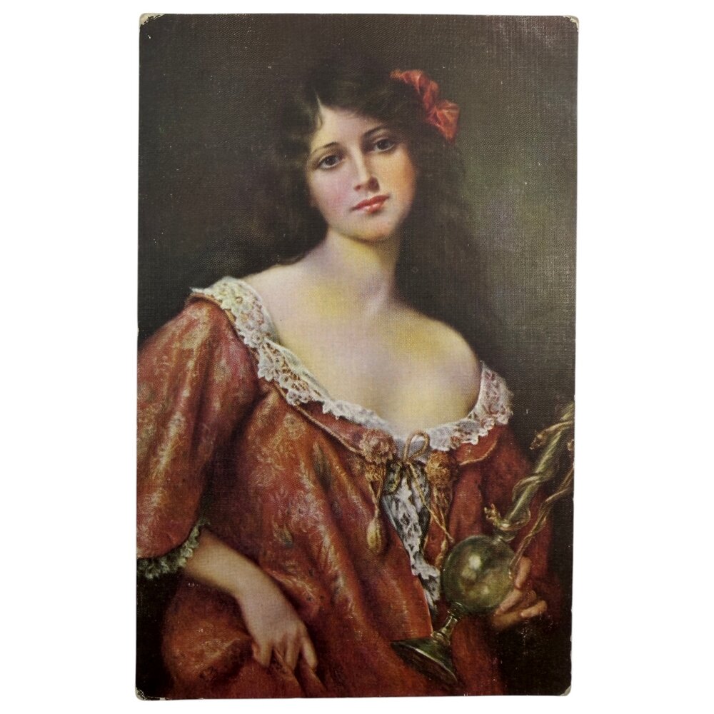 Почтовая открытка "Кавель - Юная итальянка" 1900-1910 гг. Франция