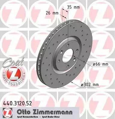 ZIMMERMANN 440312052 диск торм
