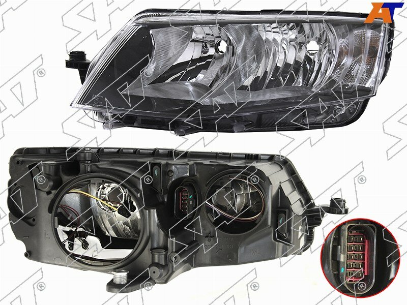 Фара SAT ST-665-1126L Skoda Octavia 12-17 слева/ Галоген/ С электрокорректором