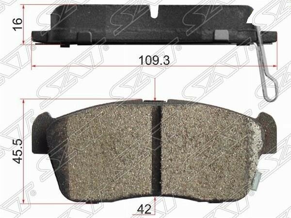 Колодки тормозные спереди SAT ST-04465-B1010 Toyota Passo 04-23 / Daihatsu Boon 04-10