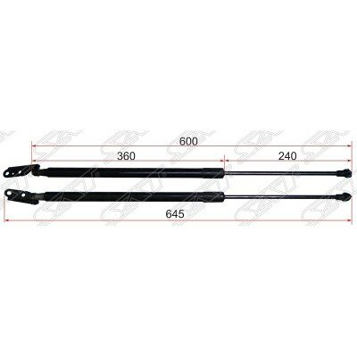 Амортизатор крышки багажника SAT ST-90451-JG400 Nissan X-Trail 07-15 слева