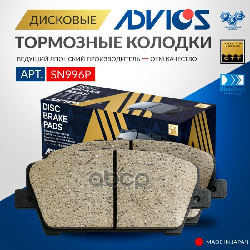 Дисковые тормозные колодки ADVICS передние ADVICS арт. SN996P