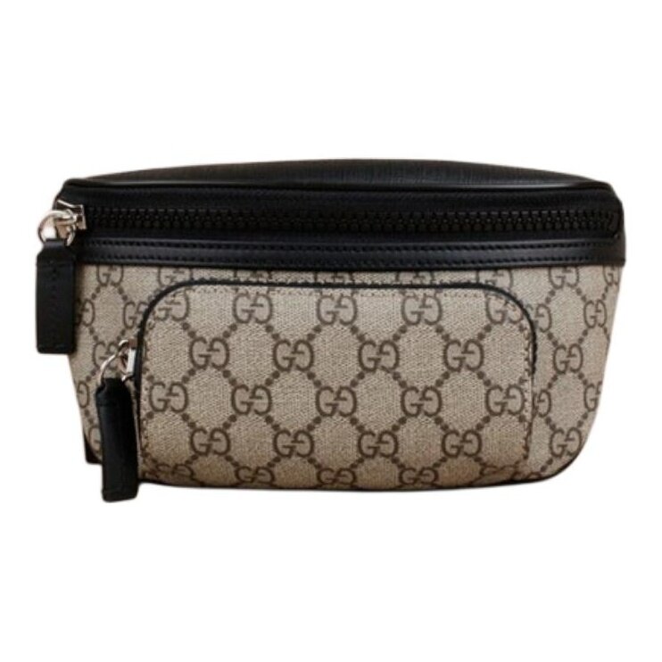 Сумка GUCCI, фактура стеганая, бежевый/черный — фото 1