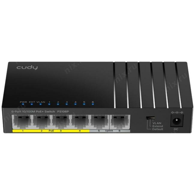 FS106P CUDY Коммутатор CUDY FS106P 6-Port 10/100M PoE+ Switch 36W