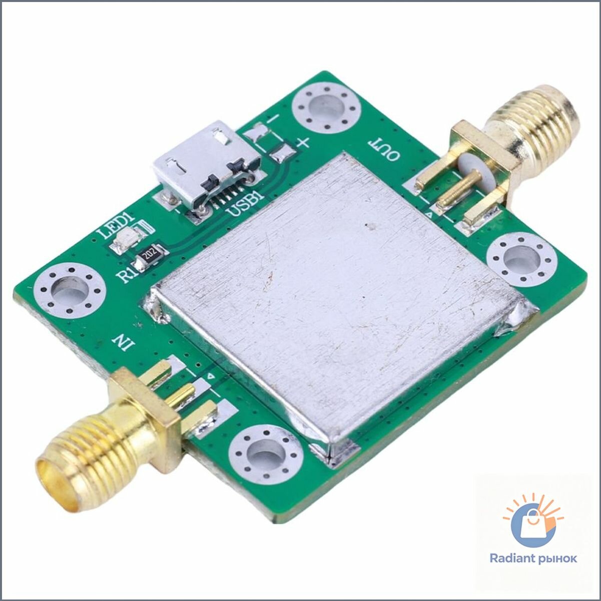 Низкошумный УВЧ-усилитель 20 дБ, 50 МГц 6 ГГц, SMA, USB-питание, для HackRF One и H2