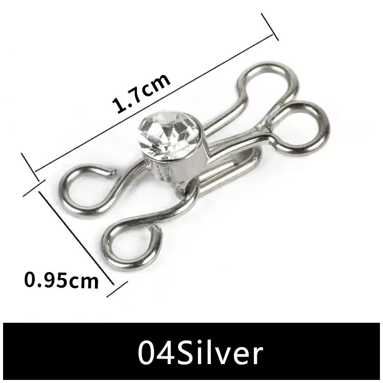 Пуговица зажим серебряный 1.7 см, Silver-04