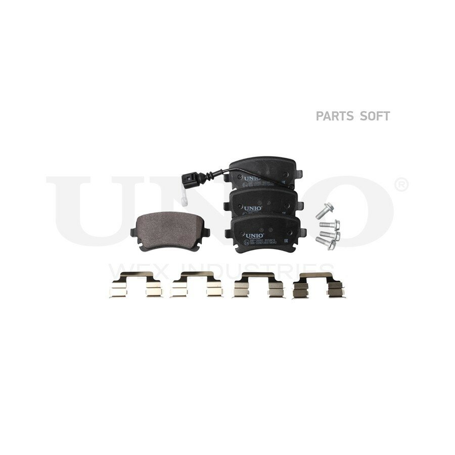 UNIO BRP-20092 Колодки тормозные диск. задние с датчиком VW Transporter T5, T6 03-, Multivan T5, T6 03-, California T
