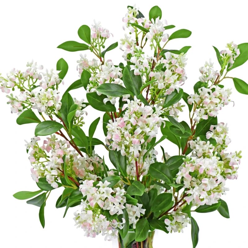 Искусственные сиреневые цветы из шелка smr Белый, 2pcs, color 6