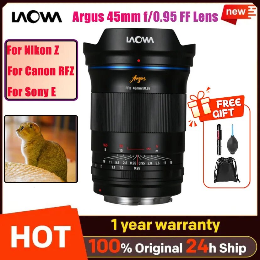 Объектив Laowa Argus 45mm f/0.95 FF для Nikon Z и Canon RF For Sony E