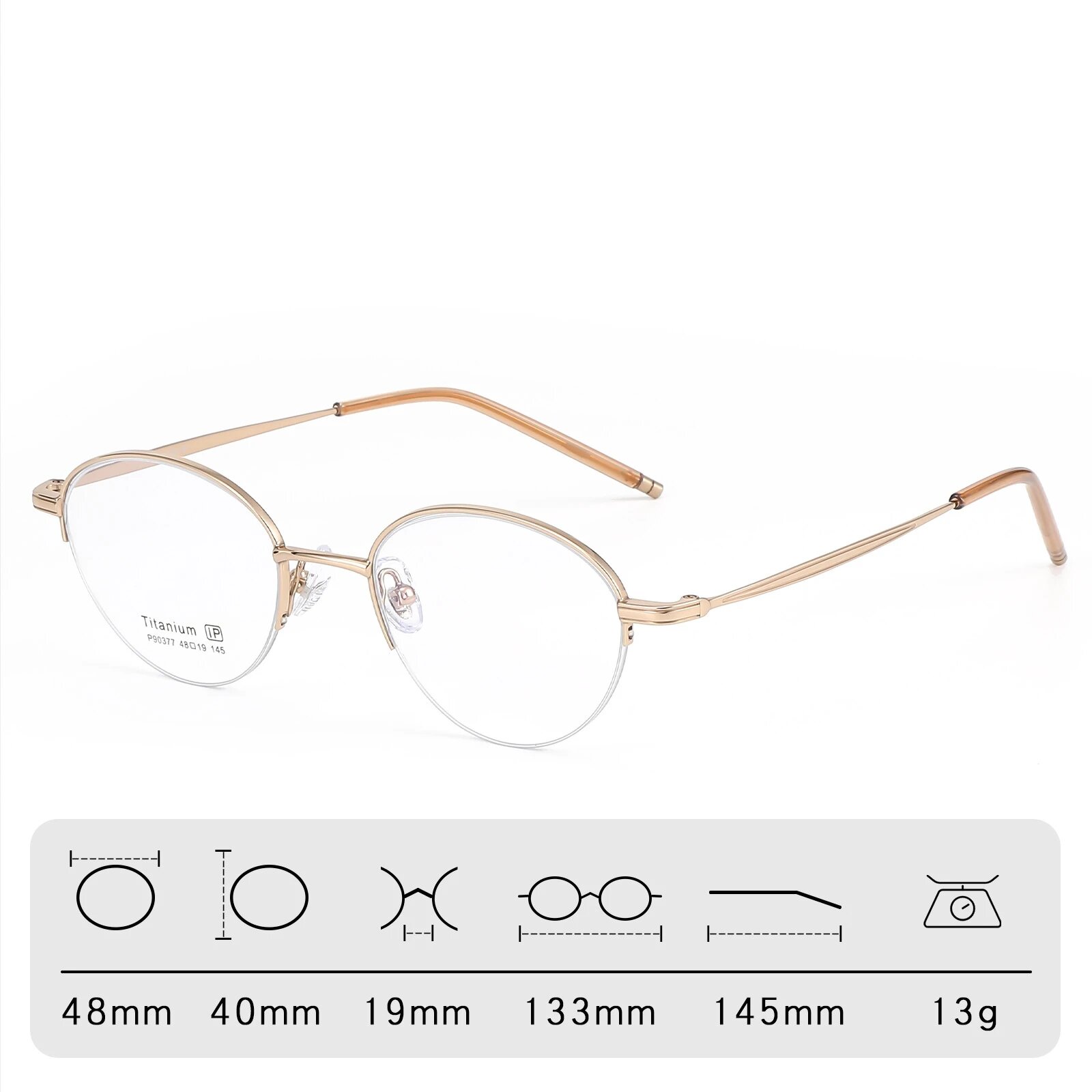 YIMARUILI Овальные очки Light Gold C3, бежевый