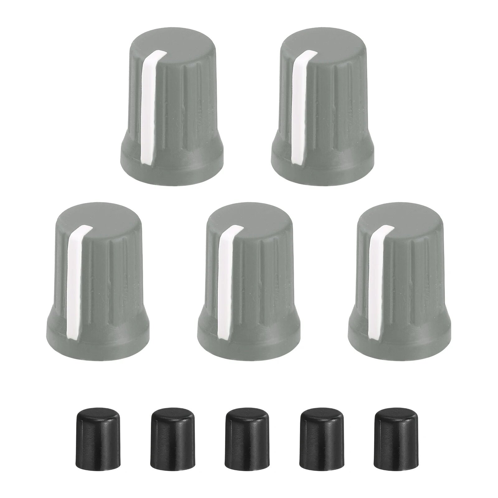 Резиновые ручки для потенциометров 6 мм, разноцветные Gray White, 5Pcs