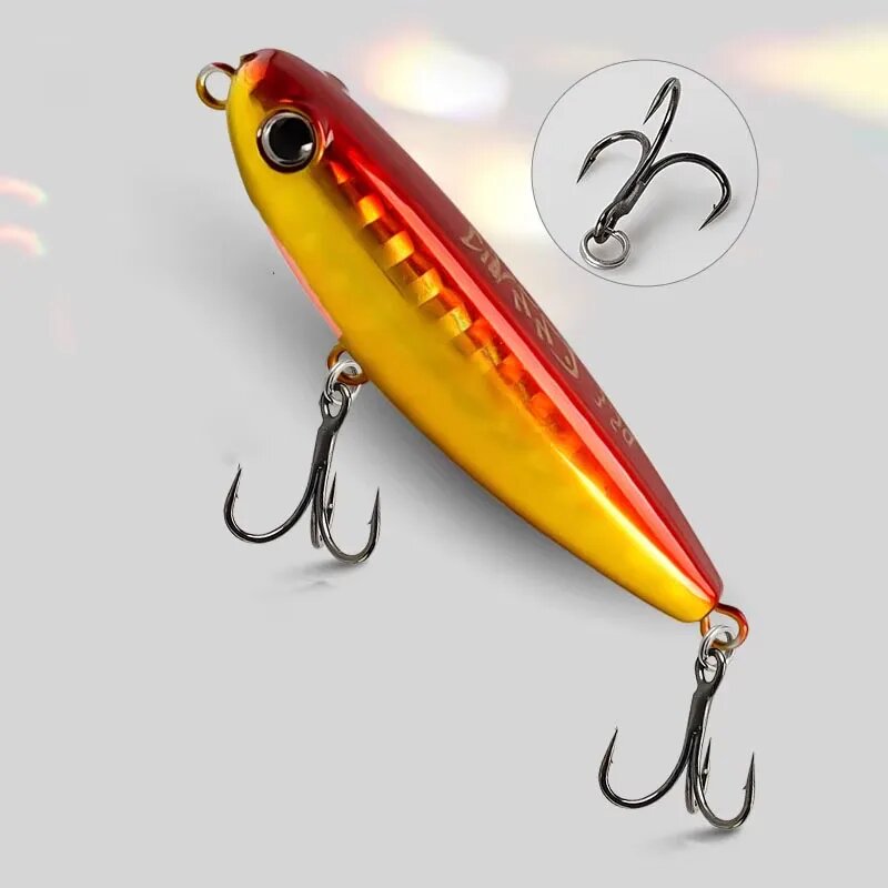 Topwater Pencil Surface Walker для морской рыбалки 3.5g, gloden
