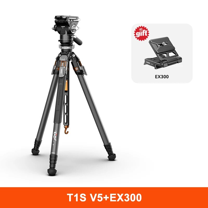 Штатив COMAN T1S V5 из углеродного волокна для DSLR камер