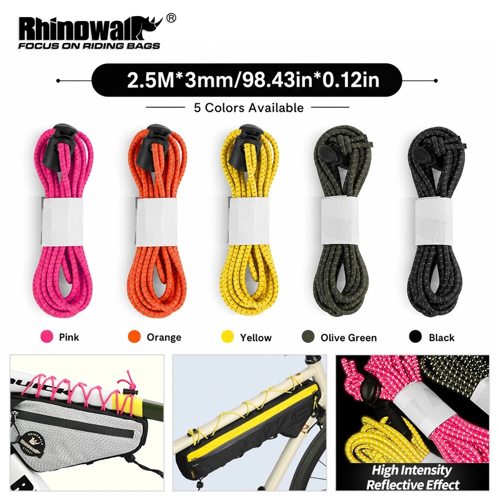 Оранжевый эластичный шнур Rhinowalk 3 мм, 5 шт.