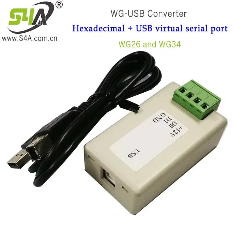 S4A WG-USB конвертер Wiegand 26/34 в USB, WG to USB (A)