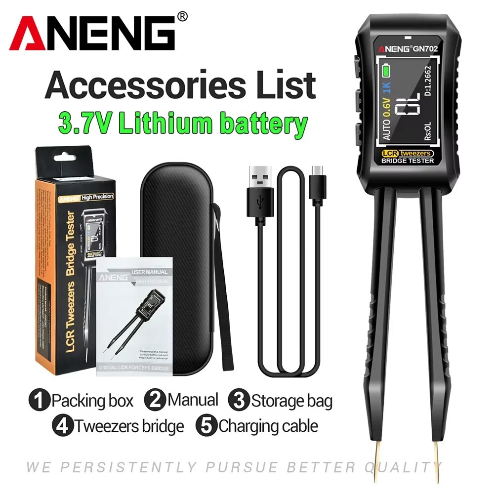 ANENG GN702 Цифровой пинцет-тестер LCR