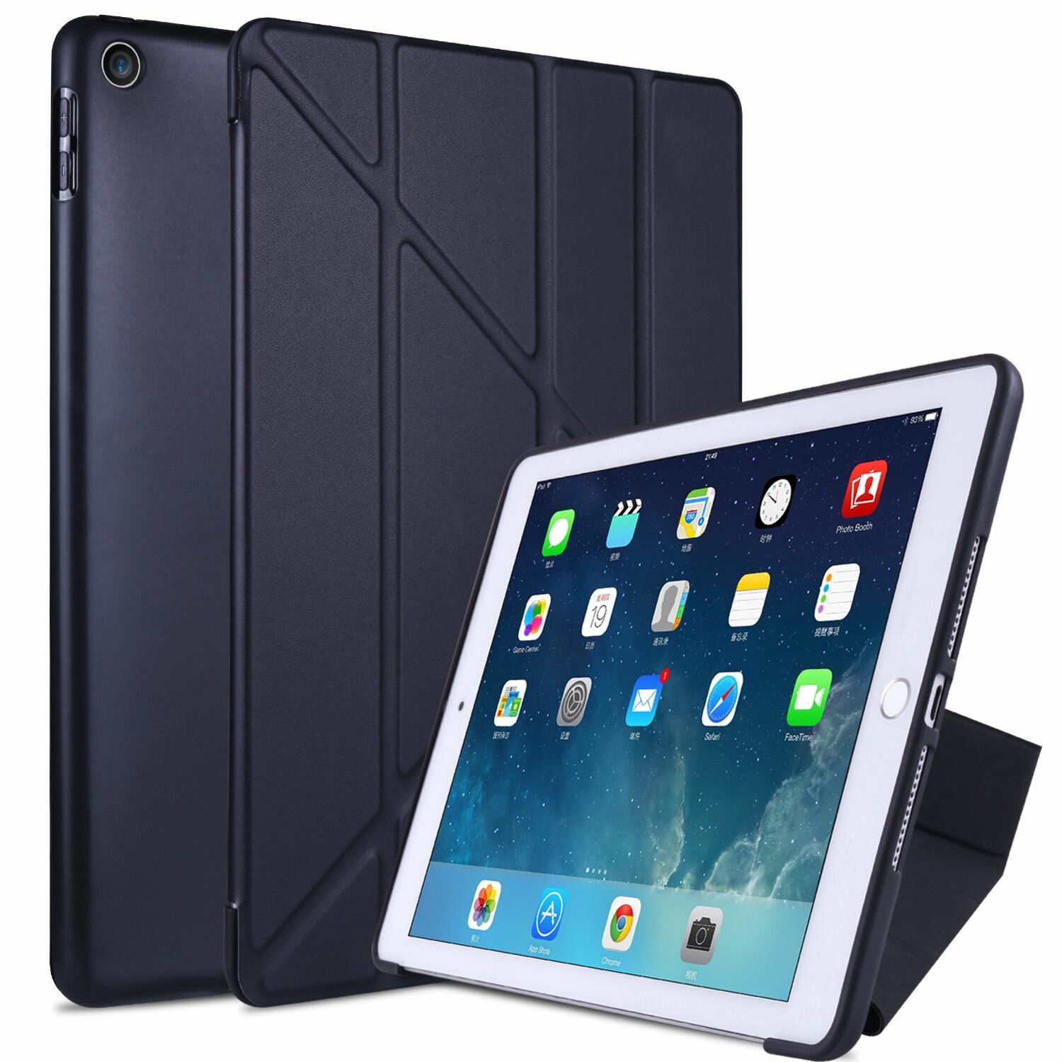 Чехол iPad 7 (2019) / 8 (2020) / 9 (2021) 10.2" с охлаждением Y-cложение черный