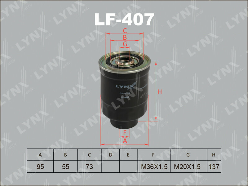 LYNXauto Фильтр топливный HYUNDAI PORTER /H-1/H-100/MITSUBISHI PAJERO/L200 2.5 DIESEL
