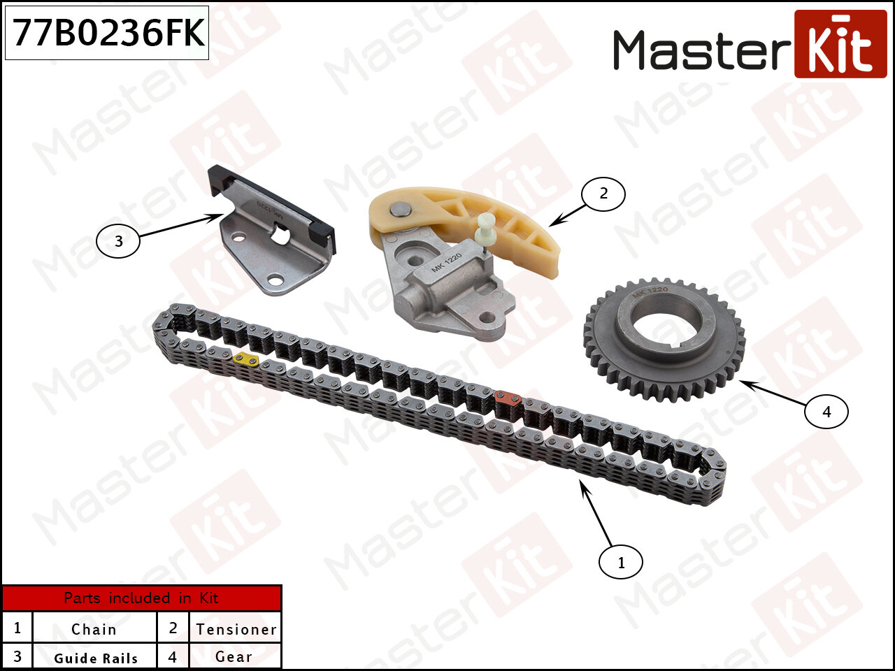 Комплект цепи масляного насоса MAZDA CX-5 2.5L PY-VPS 09-, MASTERKIT 77B0236FK