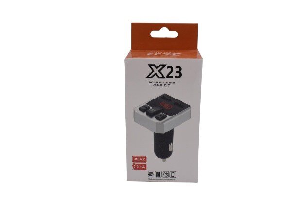 Автомобильный Bluetooth FM модулятор-трансмиттер X23 /Автомобильное зарядное устройство 2 USB порта