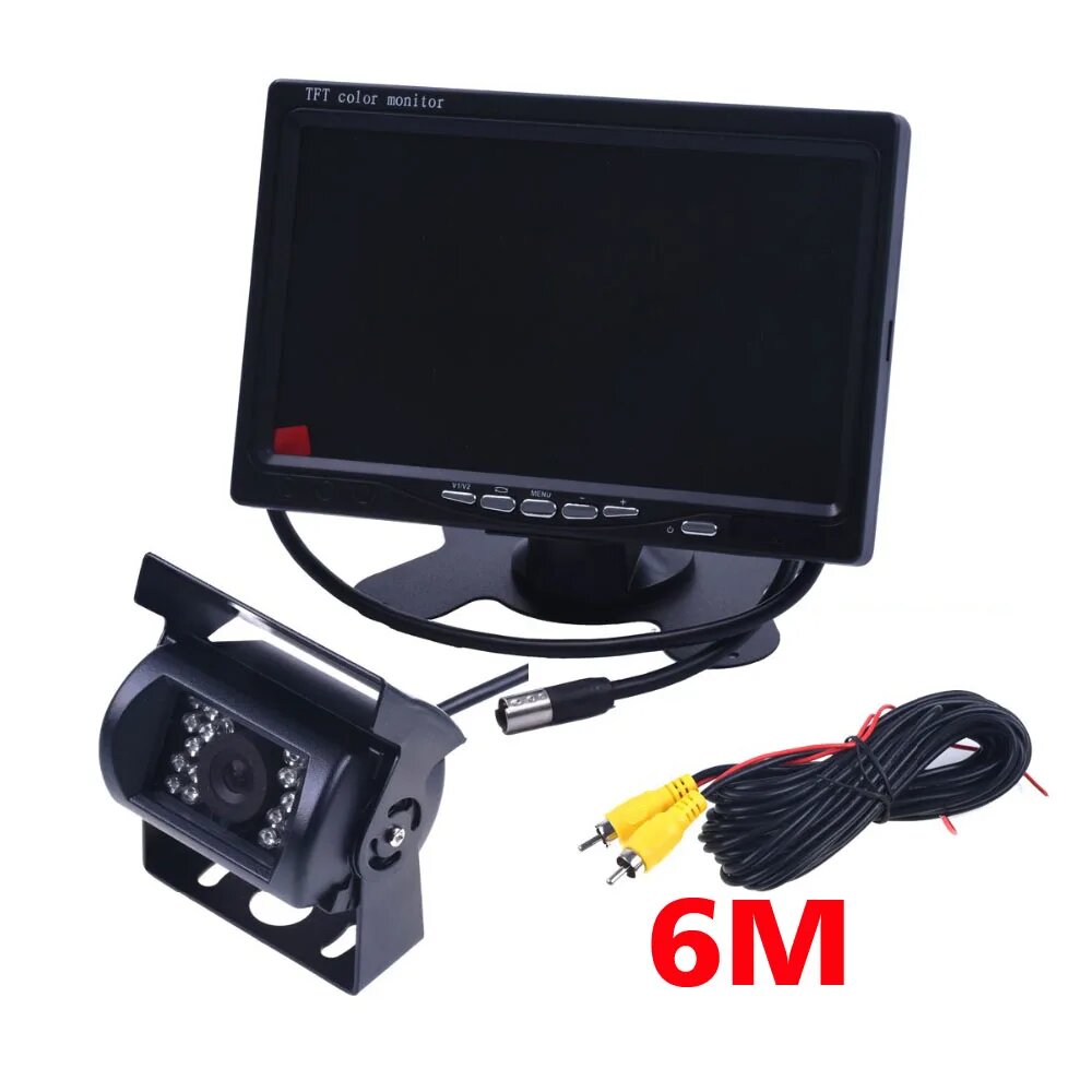 DC 12-24V Автобус Грузовик Парковочная камера Монитор Система помощи HD 7-дюймовые автомобильные 6M