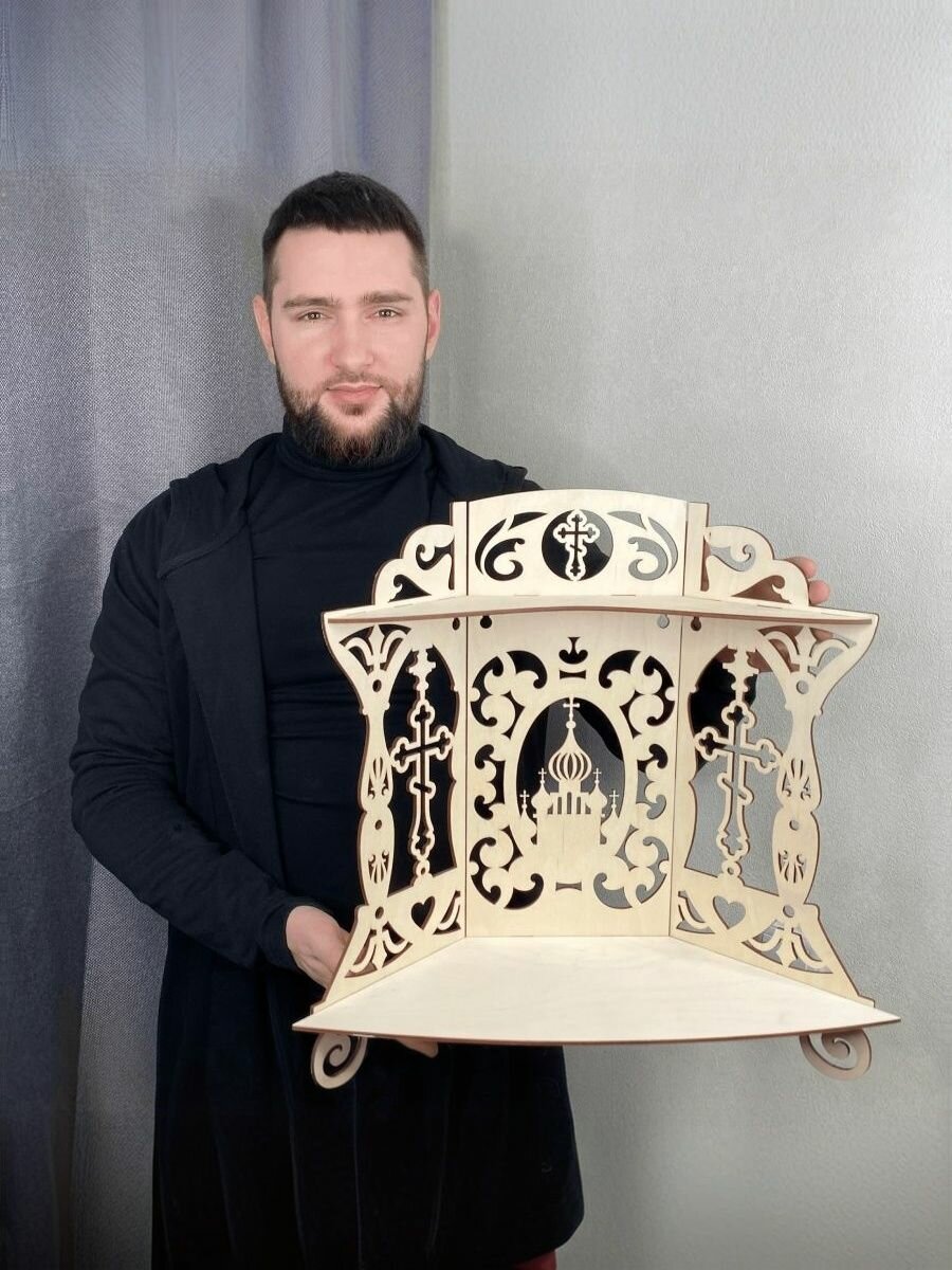 Полка для икон, иконостас угловой под иконы в угол