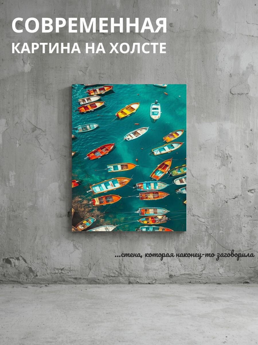 Картина на холсте Корабли на воде 20x30 см