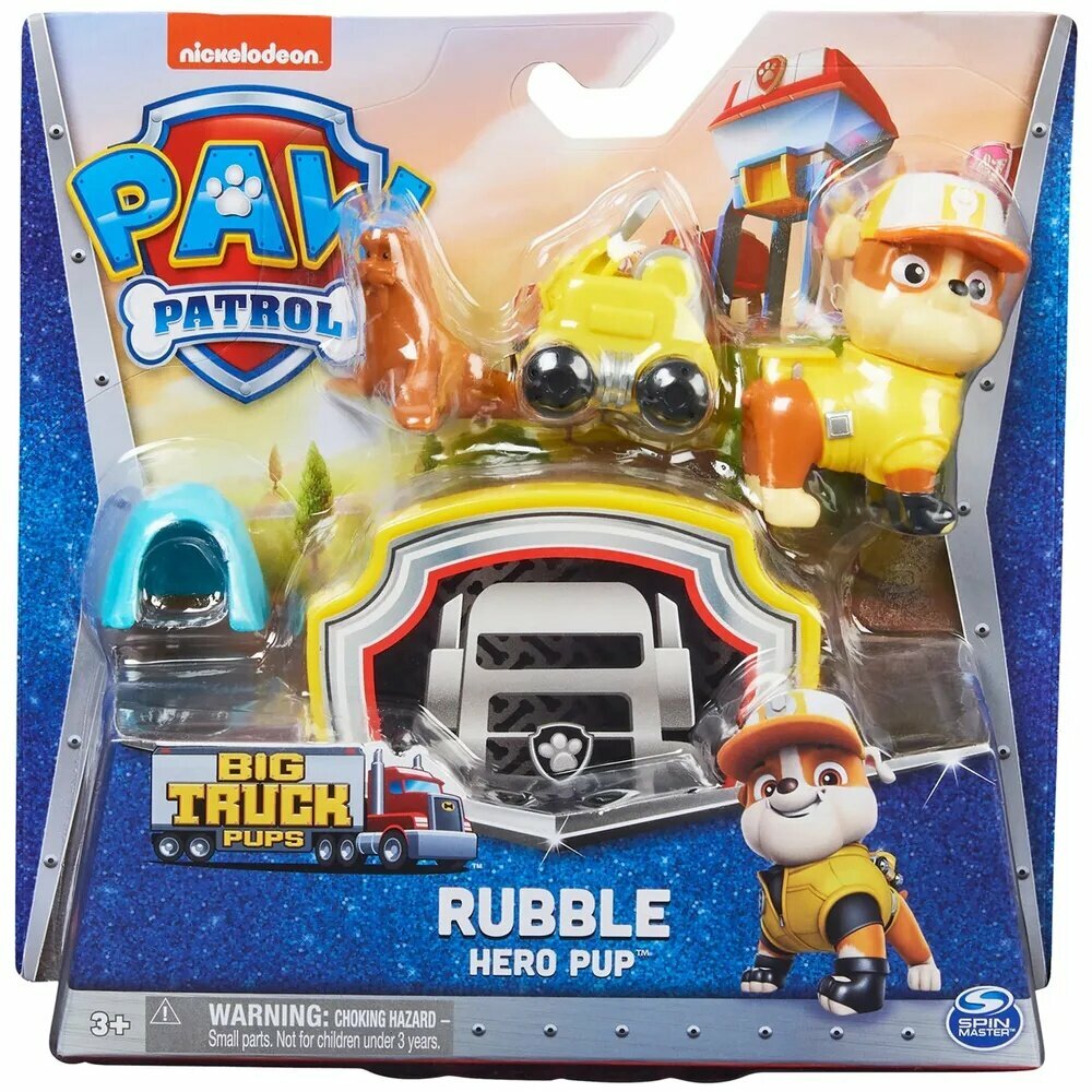 Spin Master Nickelodeon Paw Patrol Figure Big Truck Pups / Фигурка с прикрепляемым спасательным дроном, модулем командного центра и детскими игрушками-друзьями-животными / Щенки большого грузовика