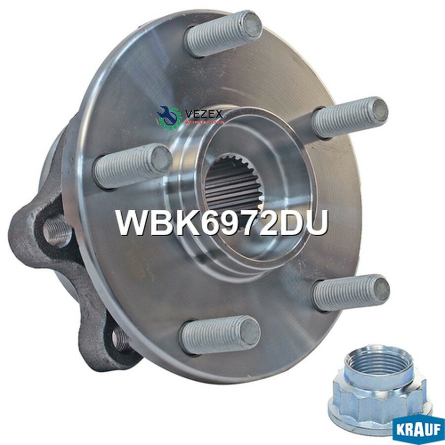 KRAUF WBK6972DU ступица колеса передняя! с подшипником, ABS и гайкой\ Toyota Auris/Corolla/RAV4 05>