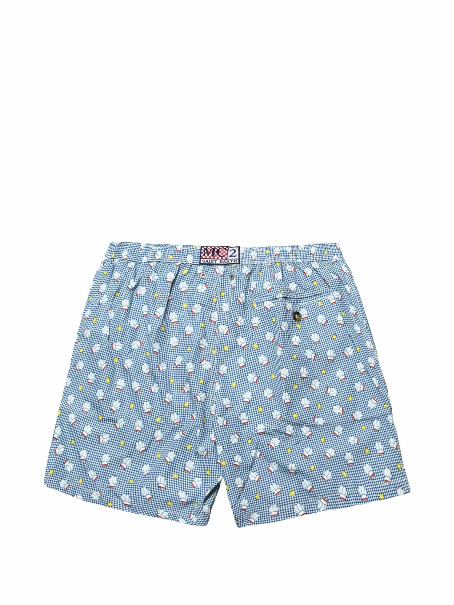 Шорты для плавания Gingham-print drawstring-waist swim shorts