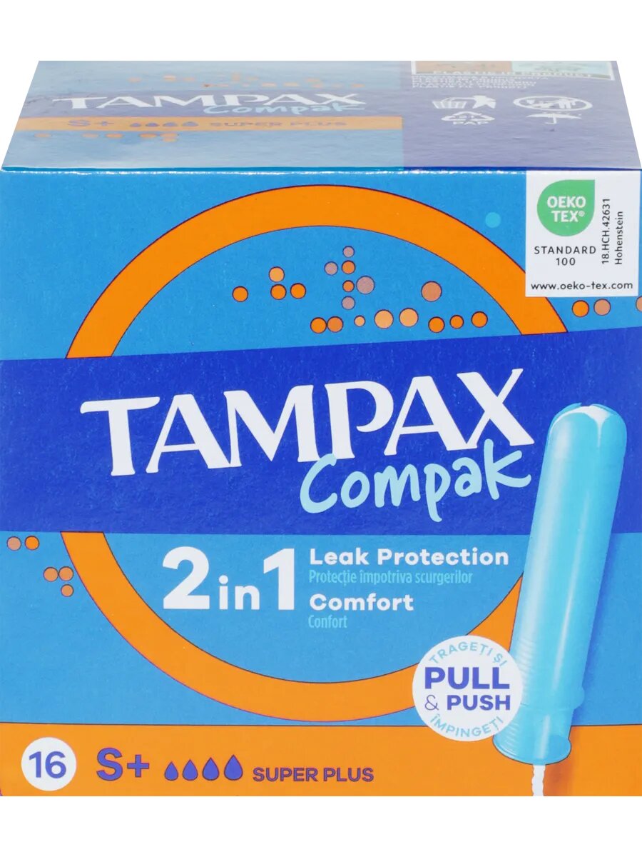 Тампоны TAMPAX Compak Super Plus, с аппликатором, 16шт