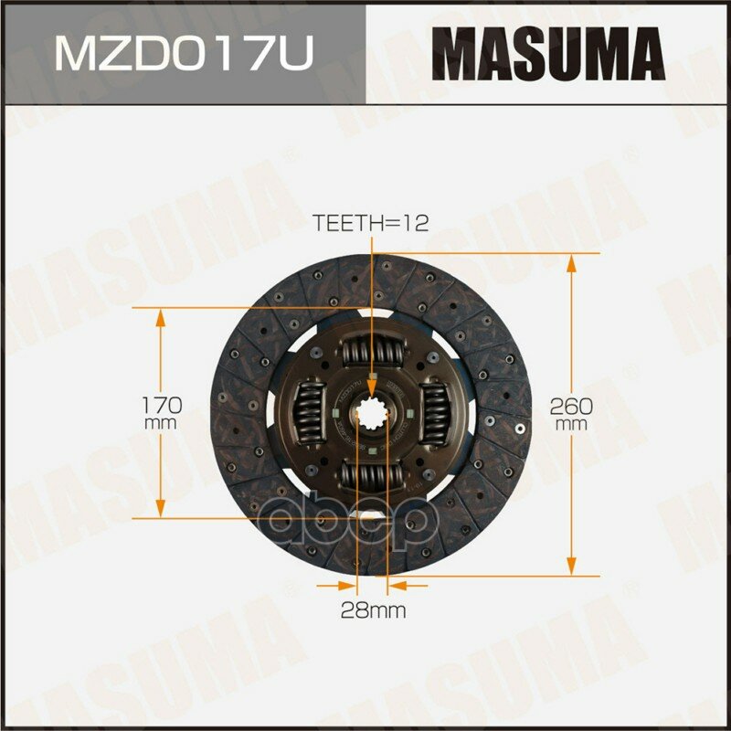 Диск сцепления MAZDA TITAN 1987-1989 Masuma арт. MZD017U
