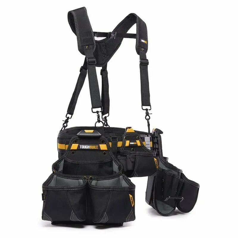TOUGHBUILT TB-CT-101-5P-Набор сумок для инструментов 5-в-1, состоящий из 2 больших поясных сумок + 1 маленькой поясной сумки + ремня + плечевого ремня.