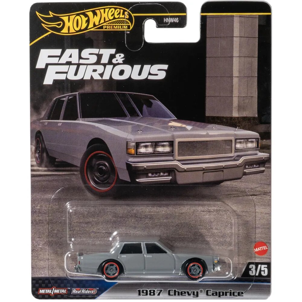 Машинка Hot Wheels Premium 1987 Chevy Caprice Fast & Furious, масштаб 1:64, металл, пластик, каучук