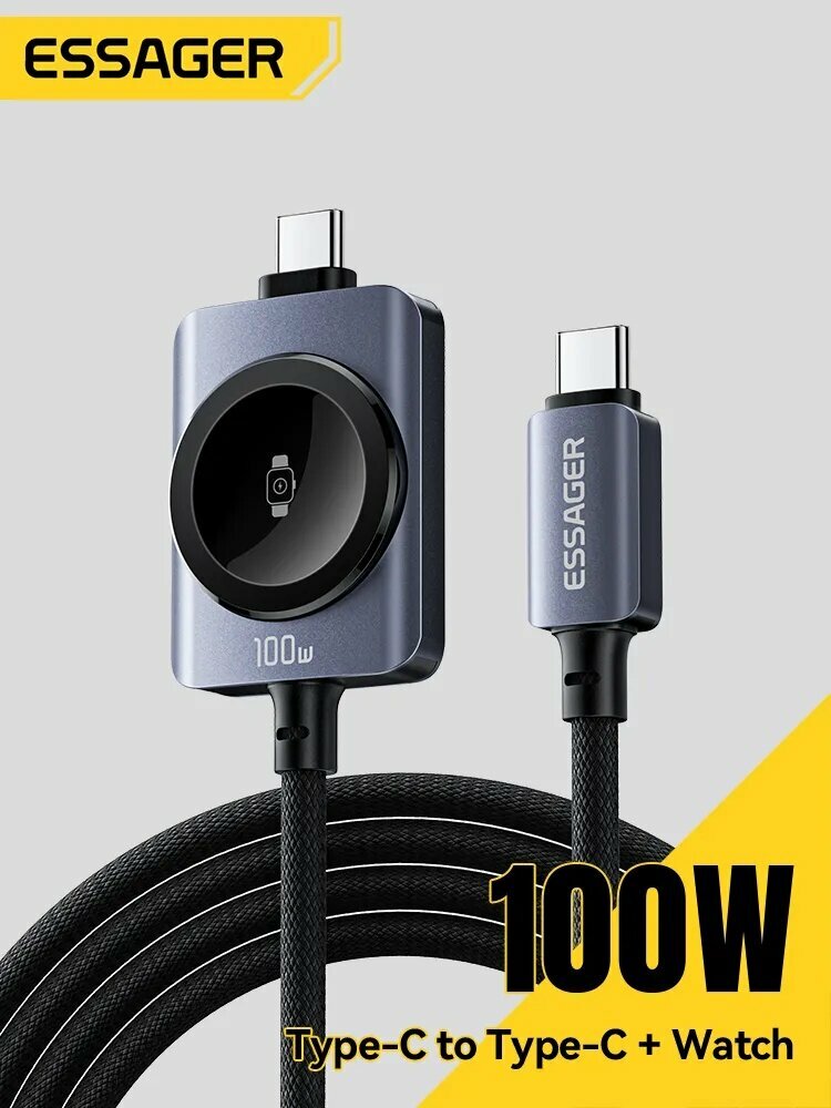 Essager Кабель для мобильных устройств USB Type-C/USB Type-C, 1 м, серый