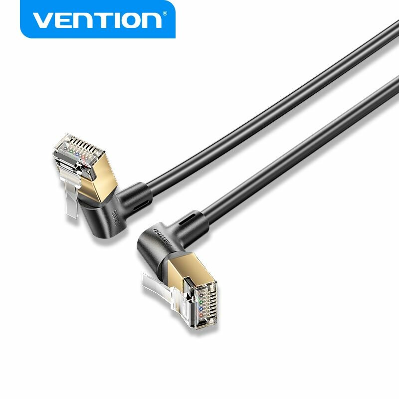 Патч-корд 3 метра cat.8 интернет кабель STP Vention Ethernet прямой RJ45 угловой 90 арт. IKLBI