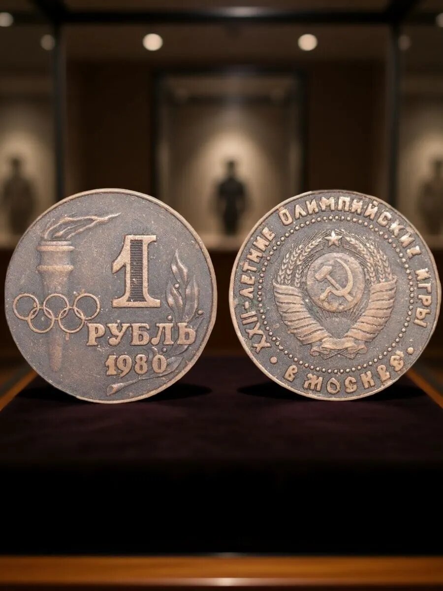 1 рубль 1980 год СССР Олимпиада-80 в Москве Олимпийские игры
