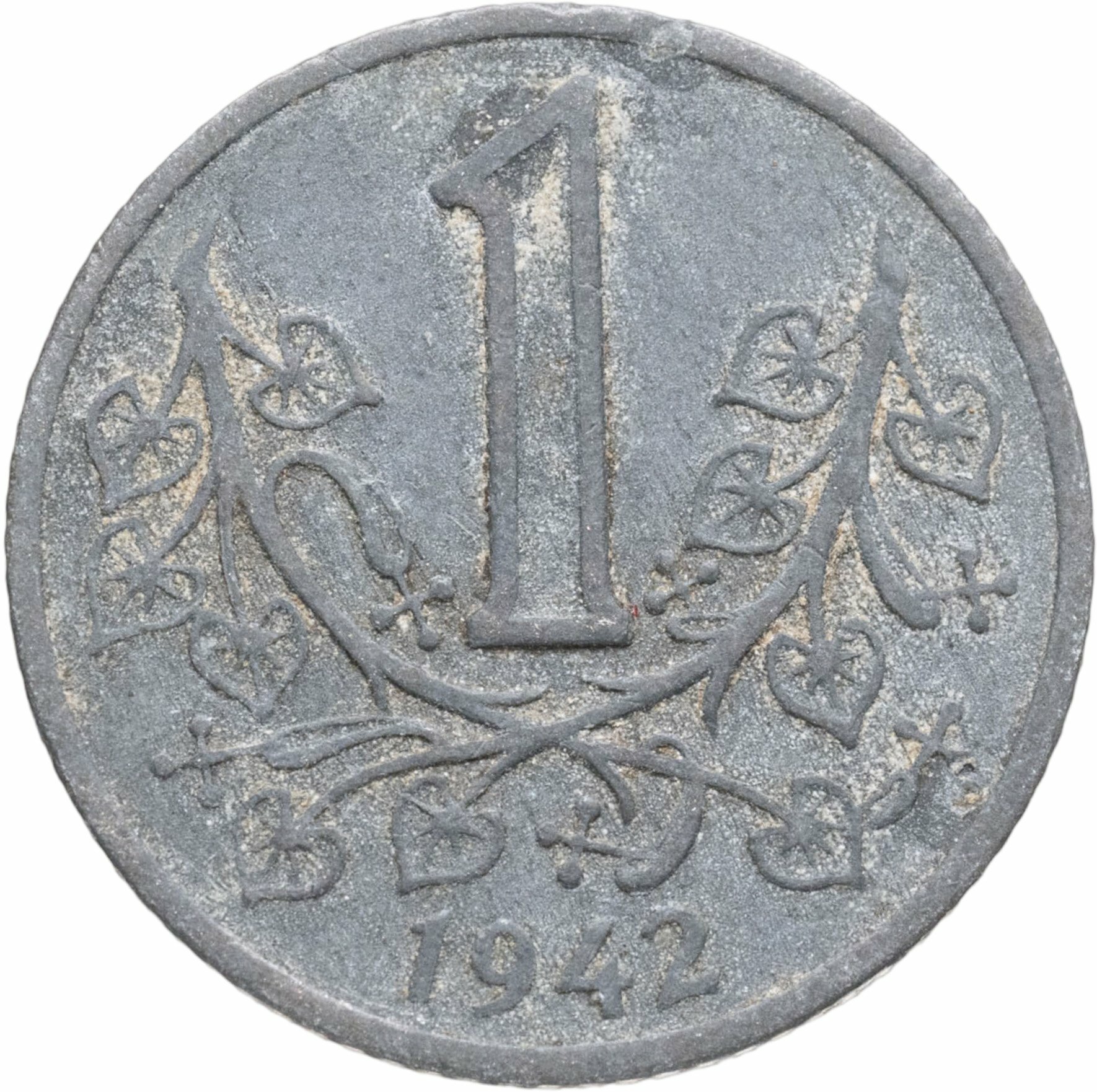 Богемия и Моравия 1 крона 1942, Цинк, в сохранности VF
