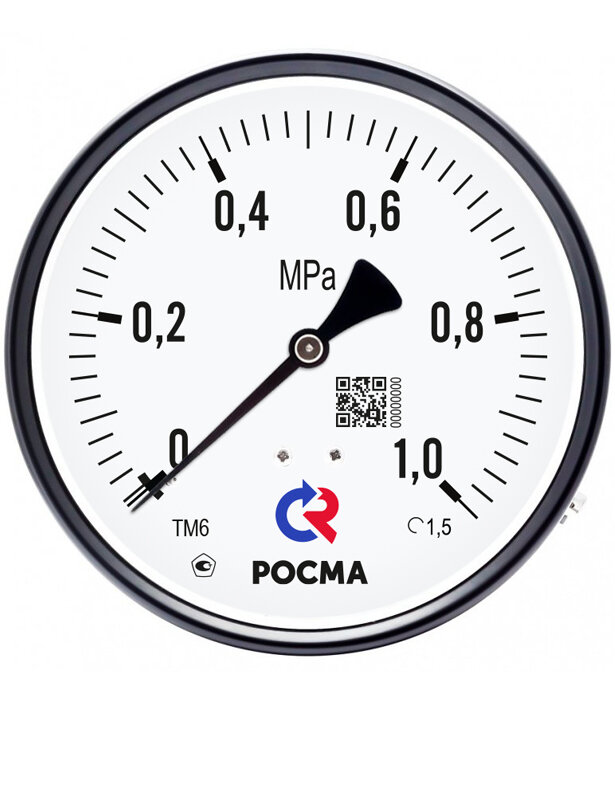 Манометр Росма ТМ-510Т.00 0-6 МПа 100 мм G1/2" кл.1.5, 00000005610
