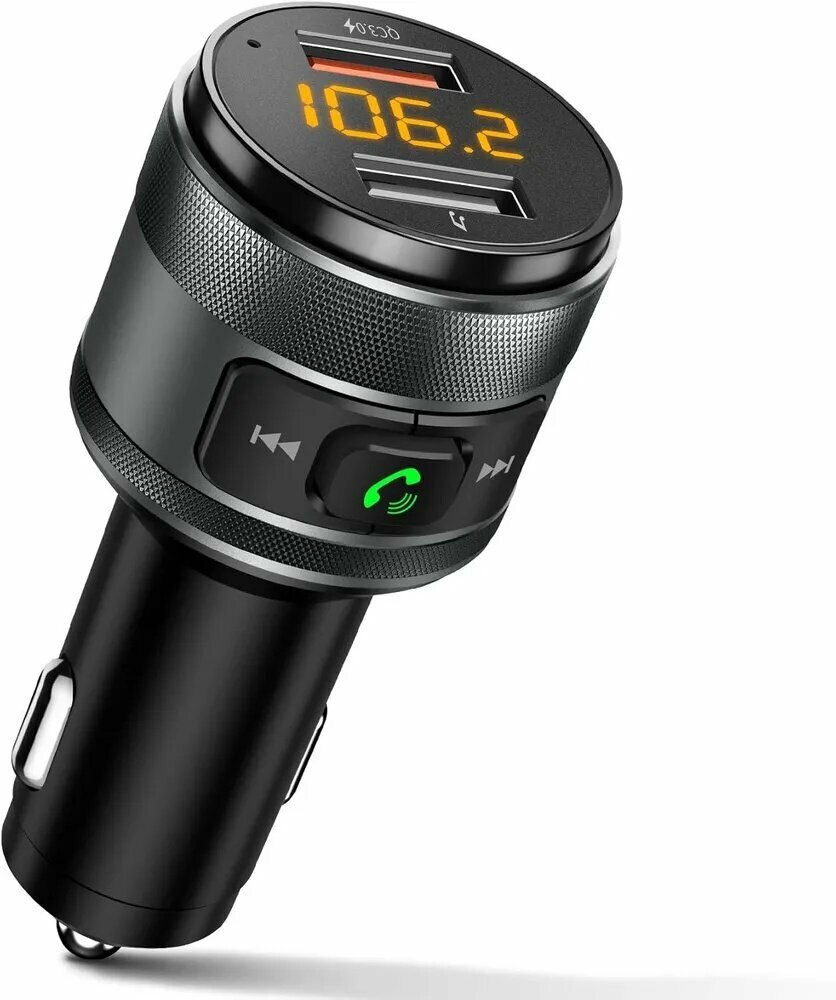 Bluetooth 5,3 FM автомобильный передатчик, 3,0 беспроводной Bluetooth FM радио адаптер Музыкальный проигрыватель передатчик / автомобильный комплект с руками свободными