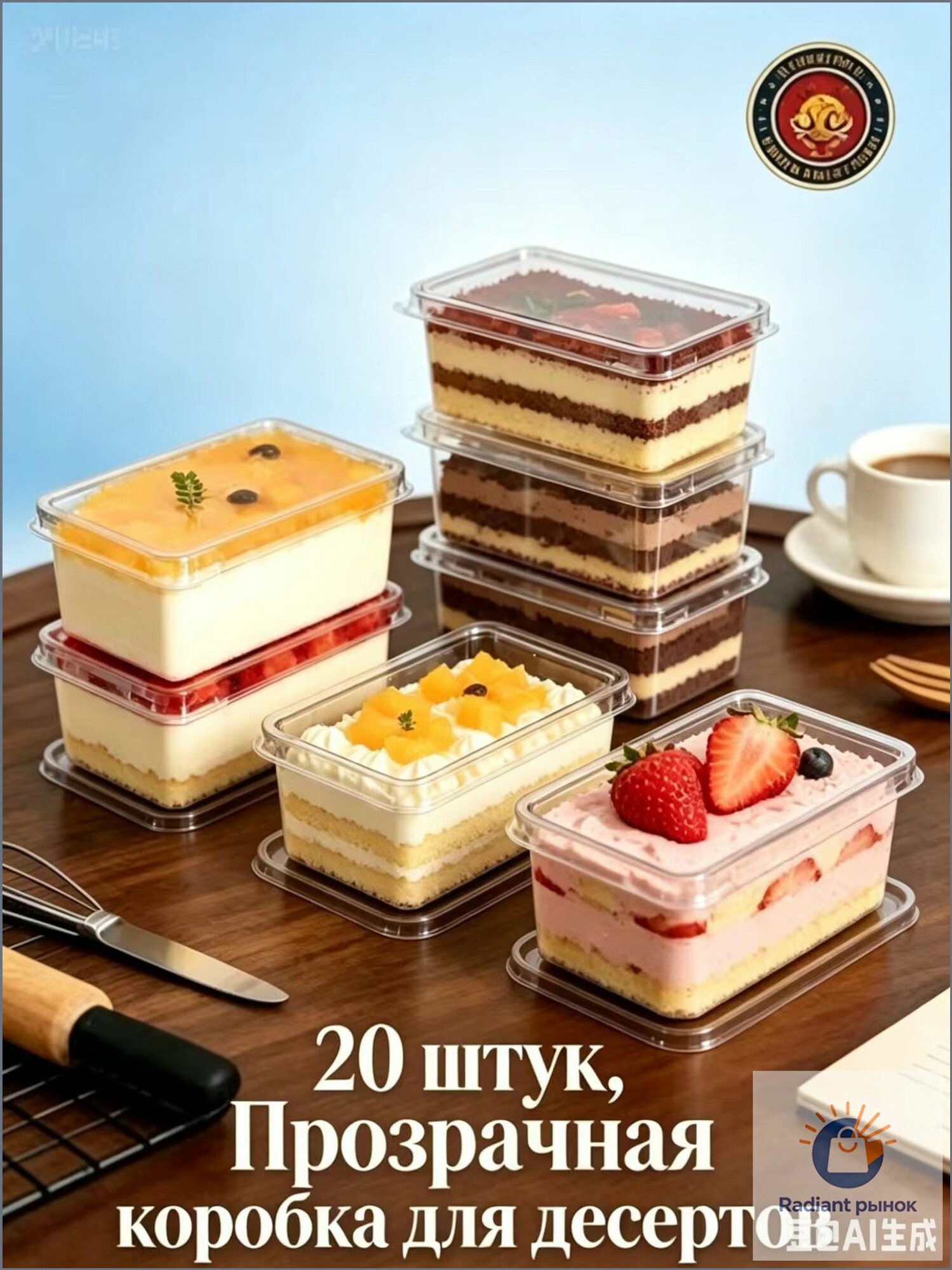 20 шт. прозрачных коробок для хранения тортов на вынос, переносные коробки для выпечки, для упаковки десерта тирамису, 11,5*7*4,5 см