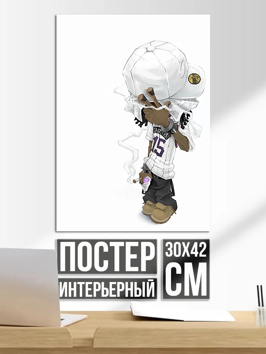 Плакат постер Стильный парень с сигаретой